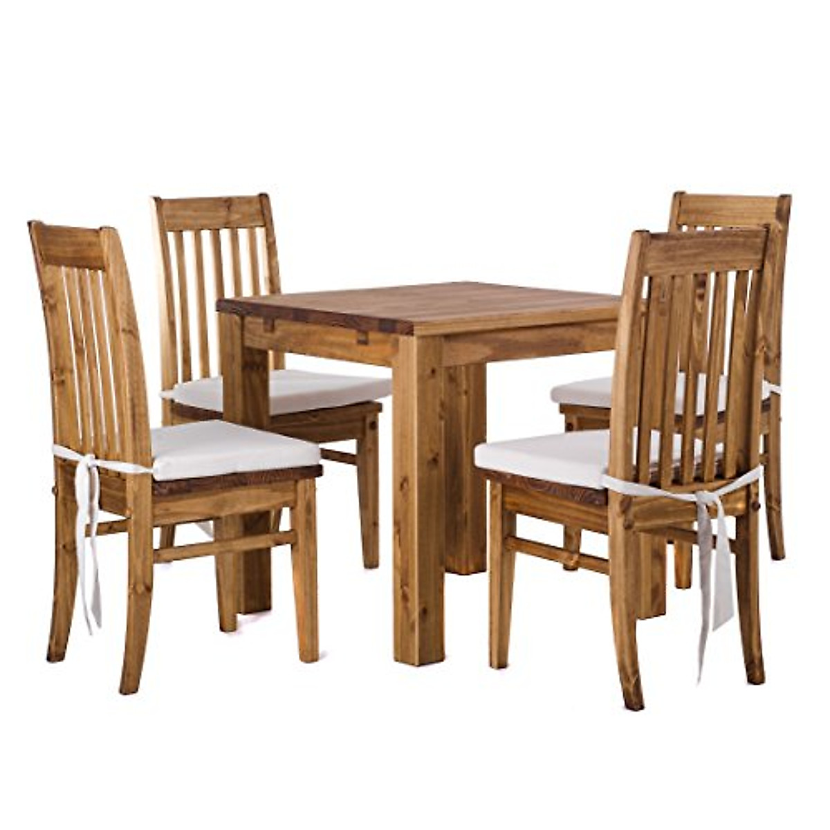 B.R.A.S.I.L.-Möbel TableChamp Dining Table Rio 55.1 x 31.5 Brazil Solid Wood Pine Oiled Farmhouse Living Room Extension Extendable Optional Pinewood