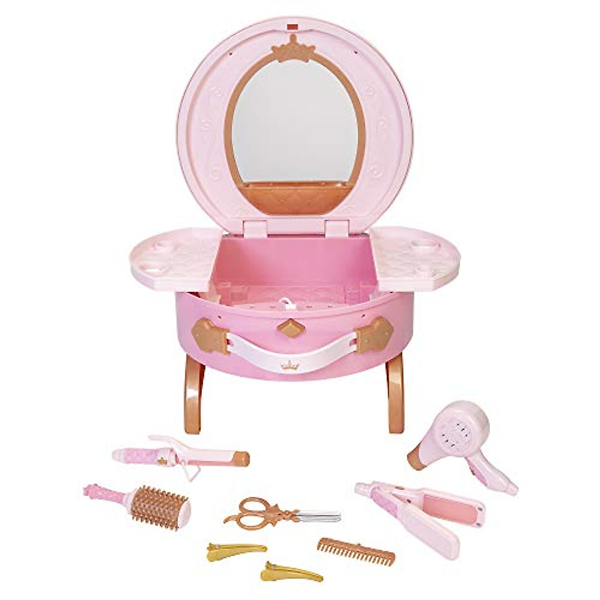Disney Princess Vanity Style Collection Light Up and Style Vanity - Lights & Realistic Sound Styling Tools