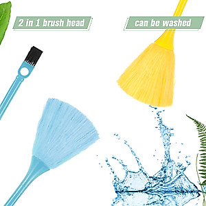 3 Pack Fluffy Microfiber Delicate Kitchen Duster Anti Static Laptop Keyboard Brush Mini Microfiber Duster Small Dusting Wand Multifunction Screen Brush for Electronic Equipment, Blue, Yellow, Red