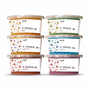 Mayde 6-Flavor Popping Boba Pearls Party Kit (6-Pack, 490 Grams)