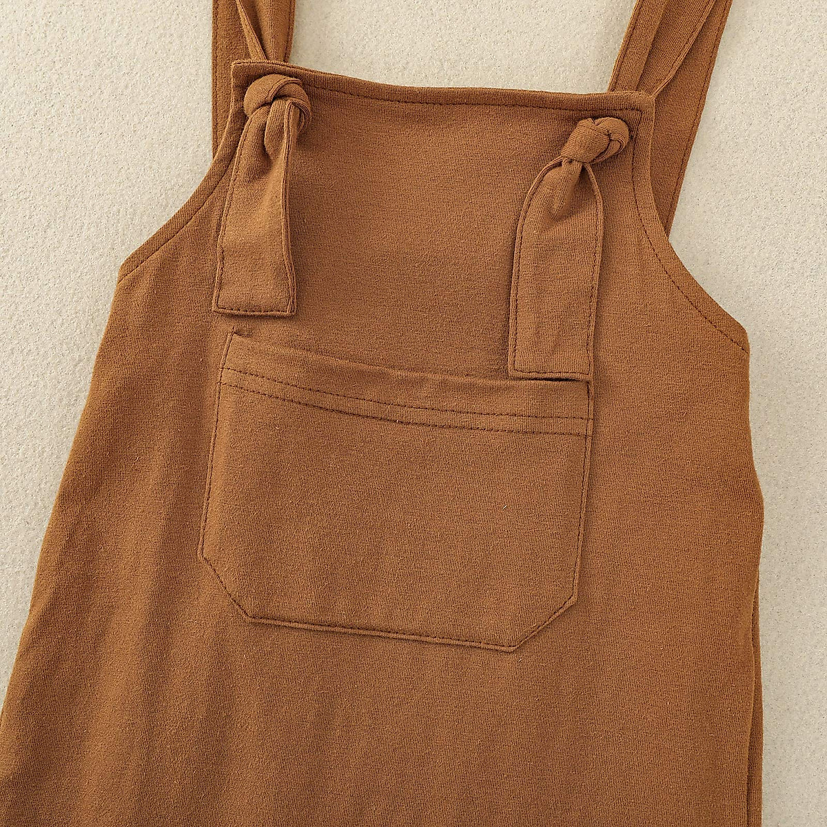 Aruzig Baby Boys Clothes for Gentleman Outfits Infant Boy Girl Suspender Pants Onepiece Jumpsuit Pocket Outfit (Brown, 6-12 Months)