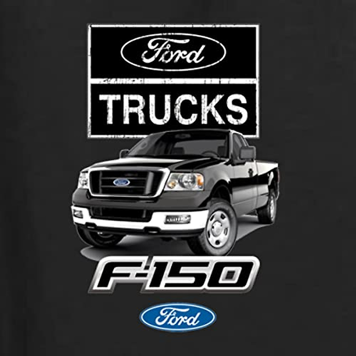 Ford Trucks Vintage Legend Built Tough Cars and Trucks Unisex Graphic Hoodie Sweatshirt, Black, X-Large