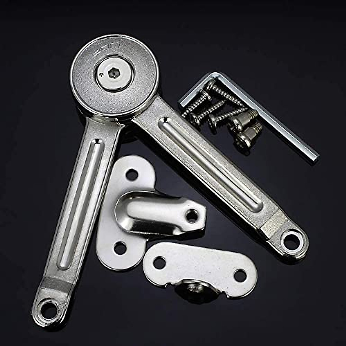 2 Packs [Upgraded] Qrity Cabinet Cupborad Furniture Door Lift Stay Support Hinge Damper - Support Up to 20KG - Opening Angle 75°/90°/110° - Come with Hex Key