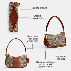 Coach The Coach Originals Mini Signature Jacquard Swinger, Cocoa Burnished Amber