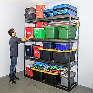 SafeRacks Garage Storage Rack - Hammertone | Steel Shelving Unit | 24" D x 72" W x 84" T