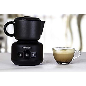 FROTH LABS™ Electric Milk Frother For Coffee, Espresso, Lattes, and More — Ultra High-Speed Milk Foamer That Supports Hot and Cold Froth — Dishwasher Safe With Detachable Stand For Your Coffee Bar