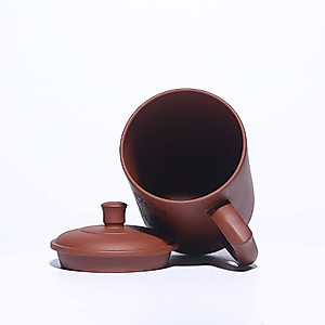 XIYUAN Yixing Zisha Tea Cup, Fine Handmade Purple Clay Tea Cup with Lid, Chinese Ceramic Tea Cup Coffee Cup 19oz Use for: Home Party, Office, Reception Room