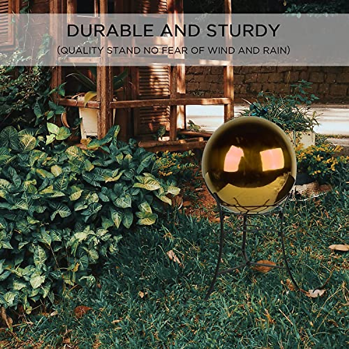 12" Tall Iron Gazing Ball Stand, Classic Stylelish Garden Hardware Metal Holder for 8/10/12-Inch, Strong and Durable Handmade Gazing Globe Display Stand Decoration for Outdoor, Home, Yards