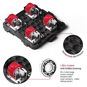 ONEON 2 pcs Furniture Dolly with 4 Wheels, 360° Rotation Wheels Furniture Mover, 220 lbs Load Capacity, for Moving Heavy Furniture, Refrigerator, Sofa, Cabinet