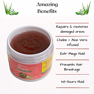 Dr Girls Locs & Twists Braiding Conditioning Edge Gel/Chebe and Black Castor Oil/ 9.8oz/ 48 Hours Hold