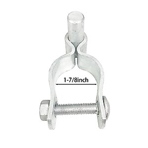 2 Pack Chain Link Fence Gate Post Hinge - Use for Outside Diameter Post/Pipe - Galvanized Chain Link Post Gate Hinge - Nut/Bolt Included (1-7/8 Inch)