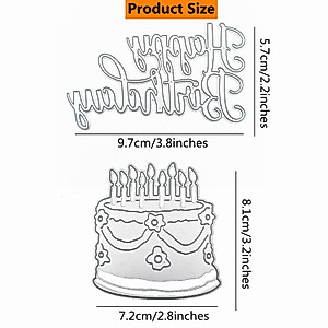 2 Set Die Cuts for Card Making, Accfore Happy Birthday Cutting Dies Card Making Supplies DIY Die Cutters Card Making Die Stencils for Scrapbooking