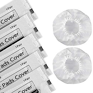 Geekria 50 Pairs Individually Wrapped Disposable Headphone Covers, Stretchable Sanitary Ear Pads Covers, Hygienic Ear Cushion Protector Fits 3.14"-4.33" Earpiece Bulk Pack (Size M, White)