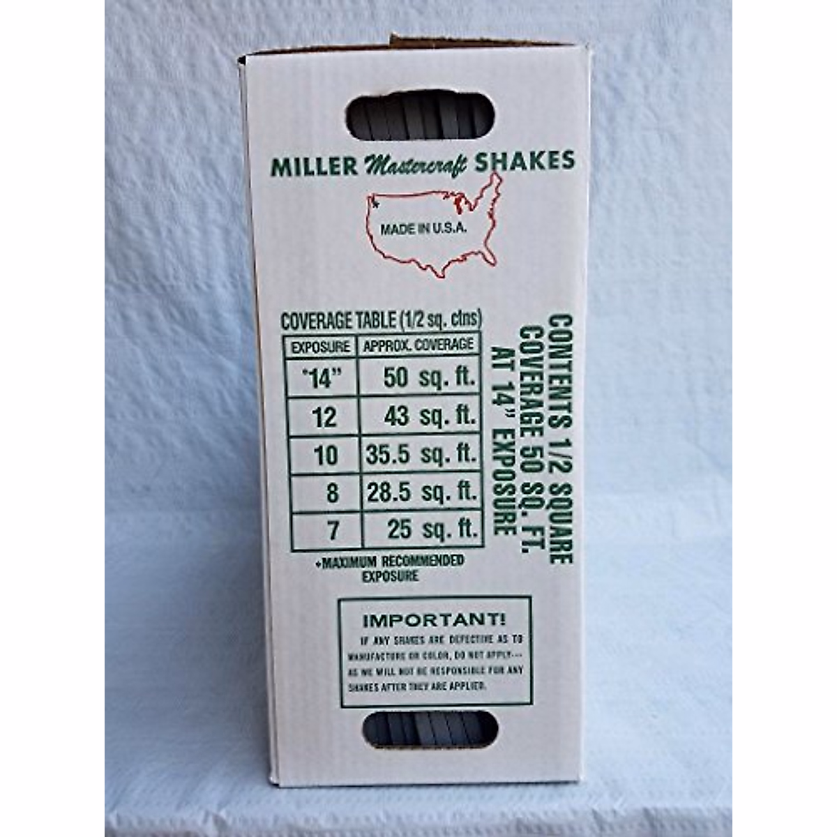 Miller Shingle 18 Inch Rebutted and Rejointed (R&R) Natural Groove Cedar Sidewall Shingles Primed 1/2 Square Carton