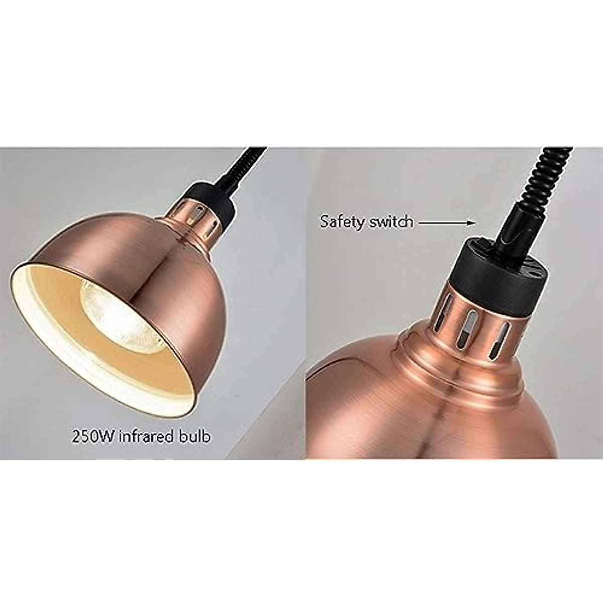 LINKANRUO Buffet Heating Lamp, Heat Lamp Food Warmer, Infrared Heating Bulb Food Holding & Warming Equipment, Retractable Food Heating Lamp Hotel Kitchen Equipment Lamps