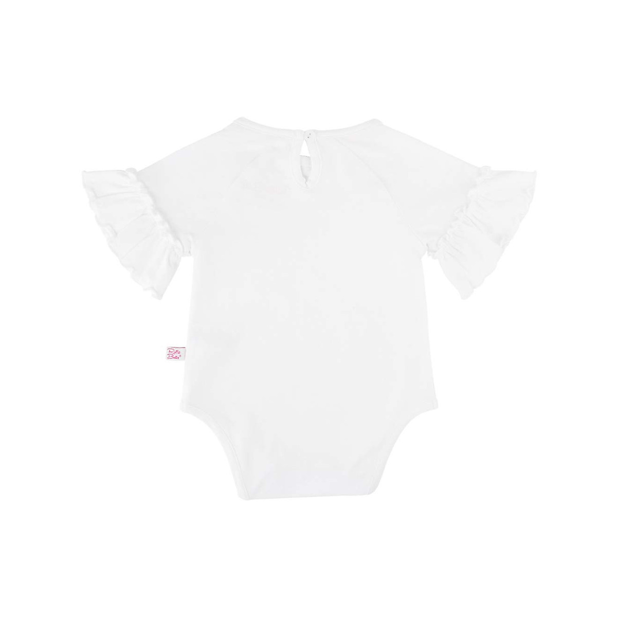 RuffleButts® Baby/Toddler Girls White Ruffle Sleeve Bodysuit - 18-24m