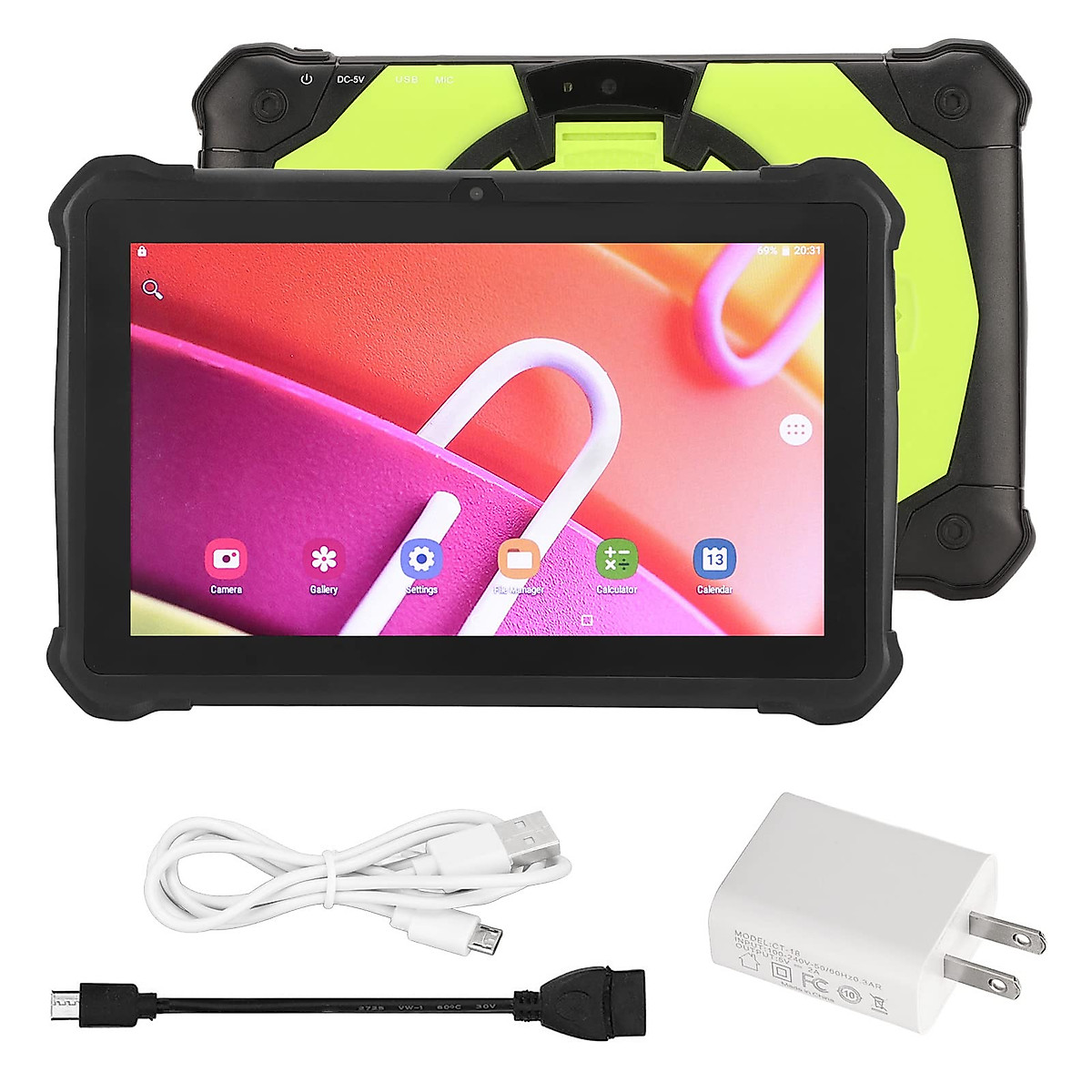 Kids Tablet Computer 7 Inches, Octa Core CPU Processor, 1960X1080p IPS, 2.4G 5G WiFi BT5.0, 32Gb 4Gb 5000Mah Battery, 5Mp 8Mp Pixels are Suitable for Android10(Green)