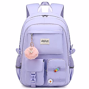abshoo Big Student Laptop Backpack For College Women Middle High School Teen Girls Bookbag Travel Daypack (Purple)