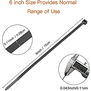 OneLeaf Cable Ties 6 Inch Heavy Duty Zip Ties with 40 Pounds Tensile Strength for Multi-Purpose Use, Self-Locking UV Resistant Nylon Tie Wraps, Indoor and Outdoor Tie Wire. 200 Pcs Black
