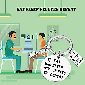 PLITI Ophthalmologist Gift Funny Optometrist Gifts Ophthalmology Gift For Optometrist Optic Eye Doctor Specialist Optometry Student Eat Sleep Fix Eyes Repeat Keychain (Eat Sleep Eyes)