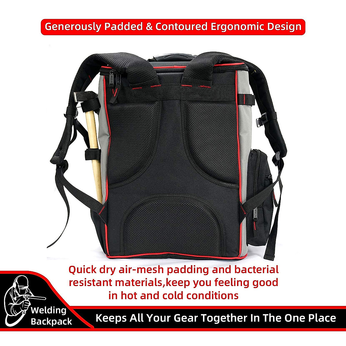 MELOTOUGH Welding Tool Backpack Extreme Gear Pack with Helmet Catch