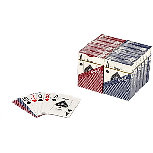 Regal Games Jumbo Playing Cards Set for Adults & Professionals - 6 Red & 6 Blue Large Print Deck of Cards - Blackjack, Euchre, Canasta, Poker Cards - Fun & Travel Playing Cards (12 Pack)