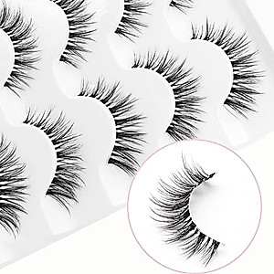 Veleasha Lashes 5D Faux Mink Lashes 100% Handmade Luxurious Fake Eyelashes Lightweight Fluffy False Eyelashes 5 Pairs Pack (G2)