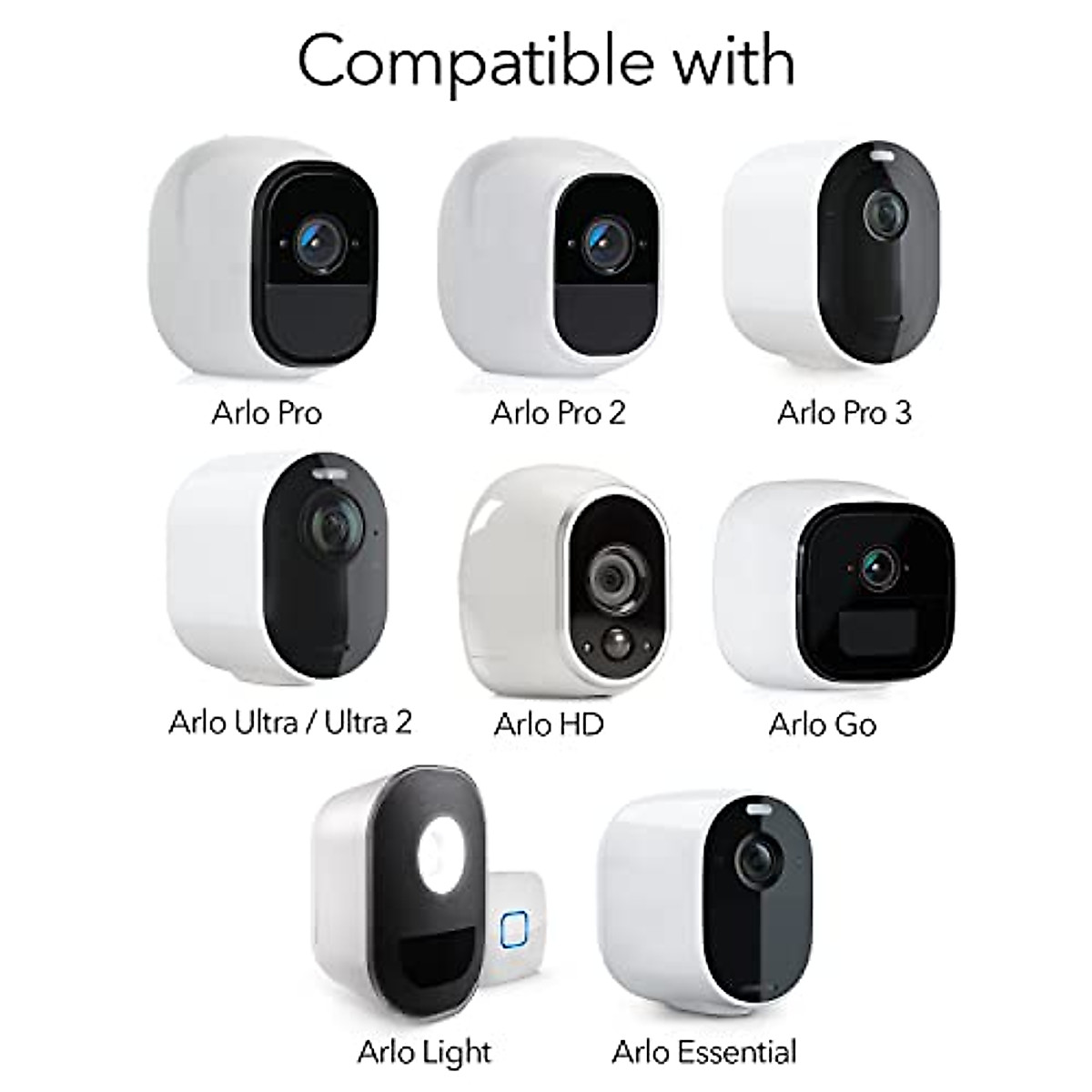 Wasserstein Adjustable Indoor/Outdoor Security Metal Wall Mount Compatible with Arlo Pro/Pro 2/Pro 3/Ultra/Ultra 2, & Others - Ring Stick Up Cam Battery, eufyCam E/2C (2 Pack, White)