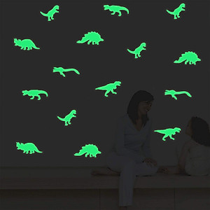 ufengke 9-pcs Dinosaurs Wall Decals Fluorescence Stickers Glow in The Dark, Children's Room Nursery Removable Wall Stickers Murals