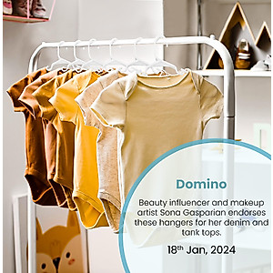 Utopia Home 60 Pack Kids Hangers - 11. 5 Inch Plastic Baby Hangers for Closet - Childrens Hangers for Clothes & Infant Hangers for Closet - Ideal for Everyday Standard Use (White)