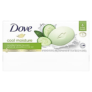 Dove Skin Care Beauty Bar For Softer Skin Cucumber And Green Tea 6 Bars More Moisturizing Than Bar Soap 3.75 oz