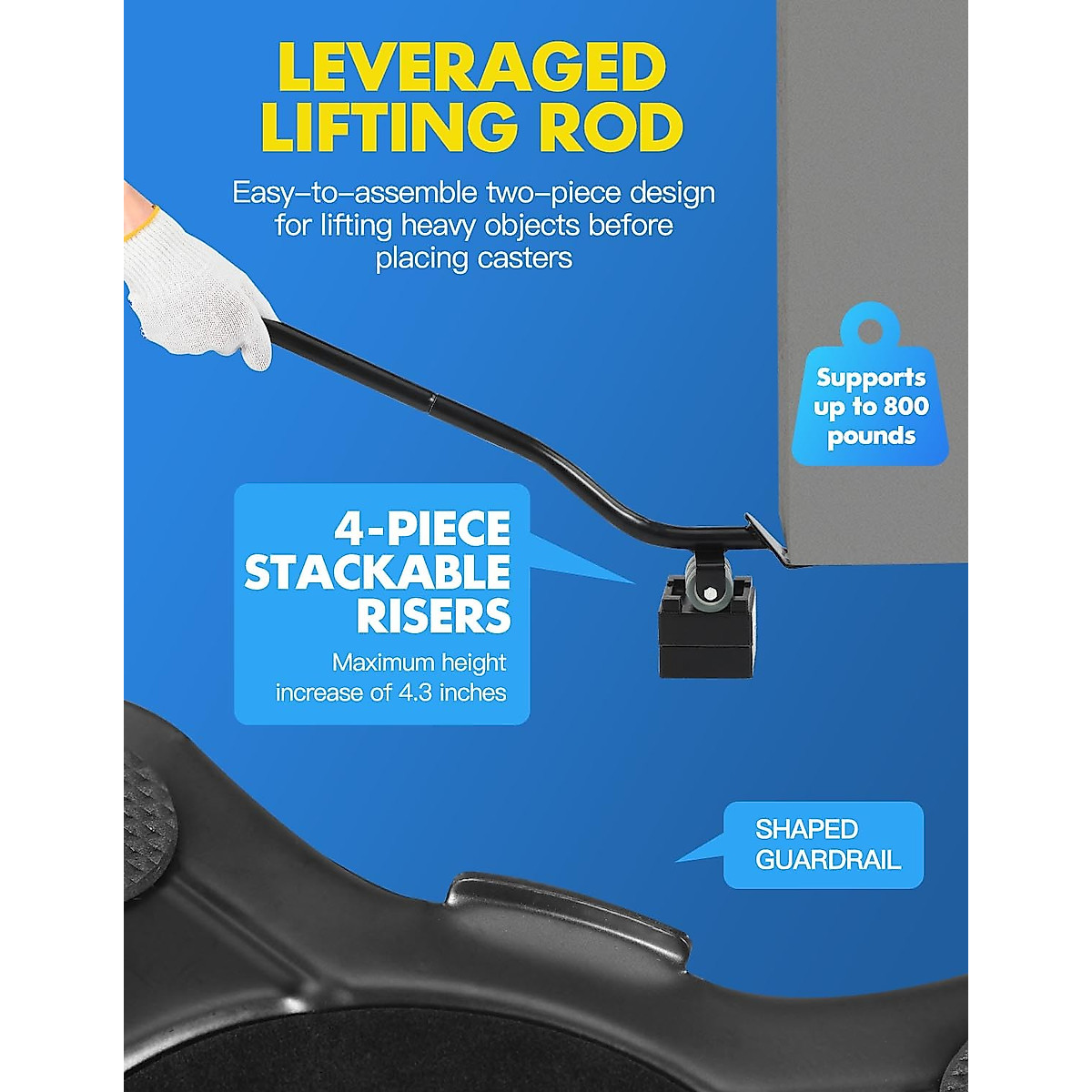 AIDCARRY Furniture Dolly, Heavy Duty Furniture Movers with 5 Wheels