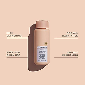 Kristin Ess Hair Deep Clean Clarifying Shampoo for Build Up, Dirt and Oil on Hair and Scalp, Cleanse + Detox Oily Hair, Vegan, 10 fl oz (Pack of 2)