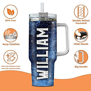 Foxcorner Personalized Wolf 40oz Tumbler with Handle and Straw Gifts for Wolf Lovers, Father's Day Gifts For Men, Gift Ideas on Birthday, Custom Name Insulated Stainless Steel Travel Cup With Lid