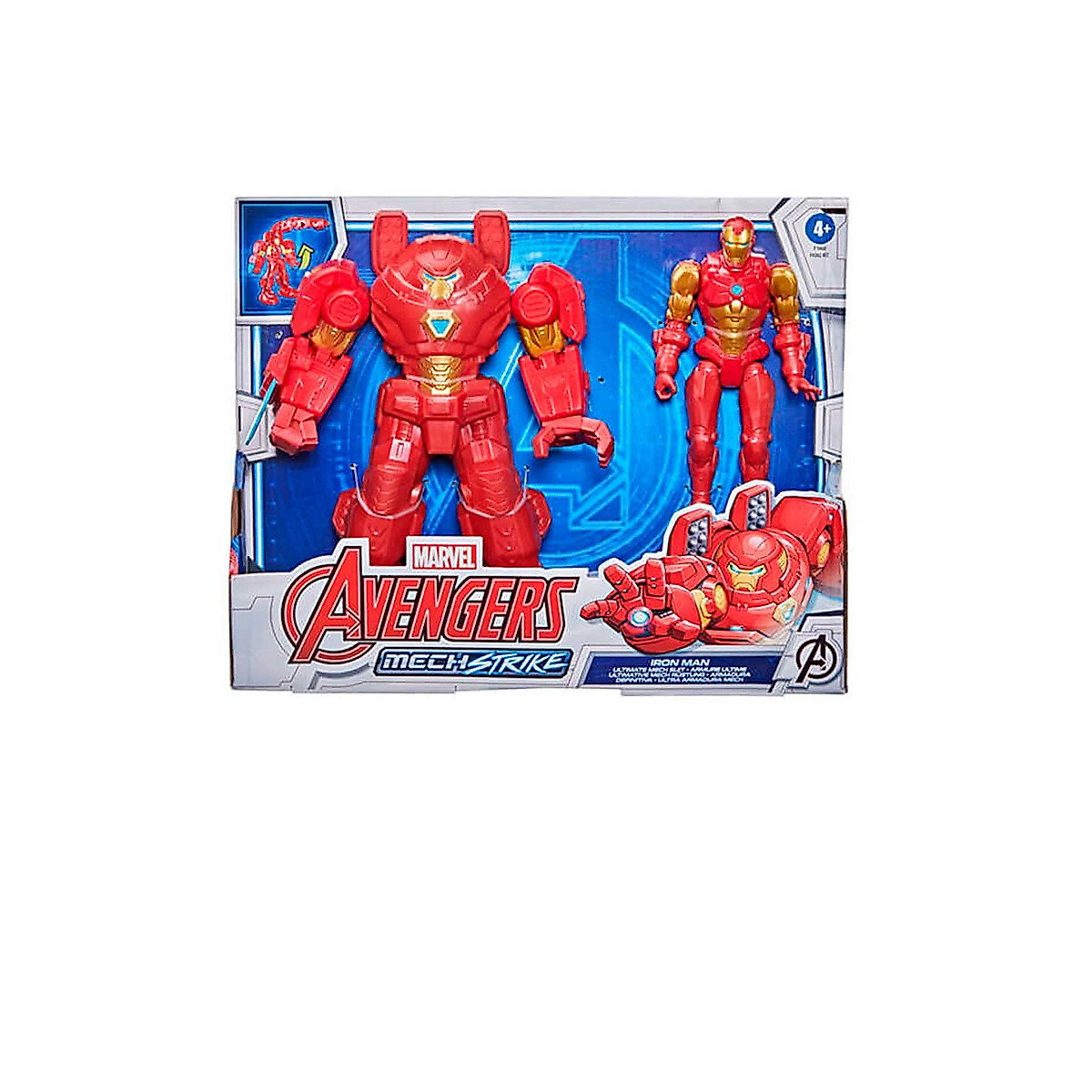 Avengers Marvel Mech Strike 8-inch Super Hero Action Figure Toy Ultimate Mech Suit Iron Man, for Kids Ages 4 and Up , Black