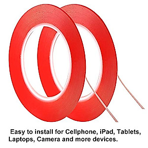 Kaisiking 2mm / 3mm x 25M Phone Repair Tape LCD Touch Screen Repair Tape Phone Adhesive Tape LCD Screen Adhesive Tape for Cell Phone, iPad, Tablets, Laptops, Camera