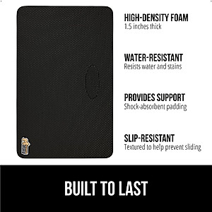 Gorilla Grip Kneeling Pad and Umbrella, Cushioning for Knee in 17.5x11 Inch Lightweight in Black, Umbrella for Rain One-Click Automatic in Black, 2 Item Bundle