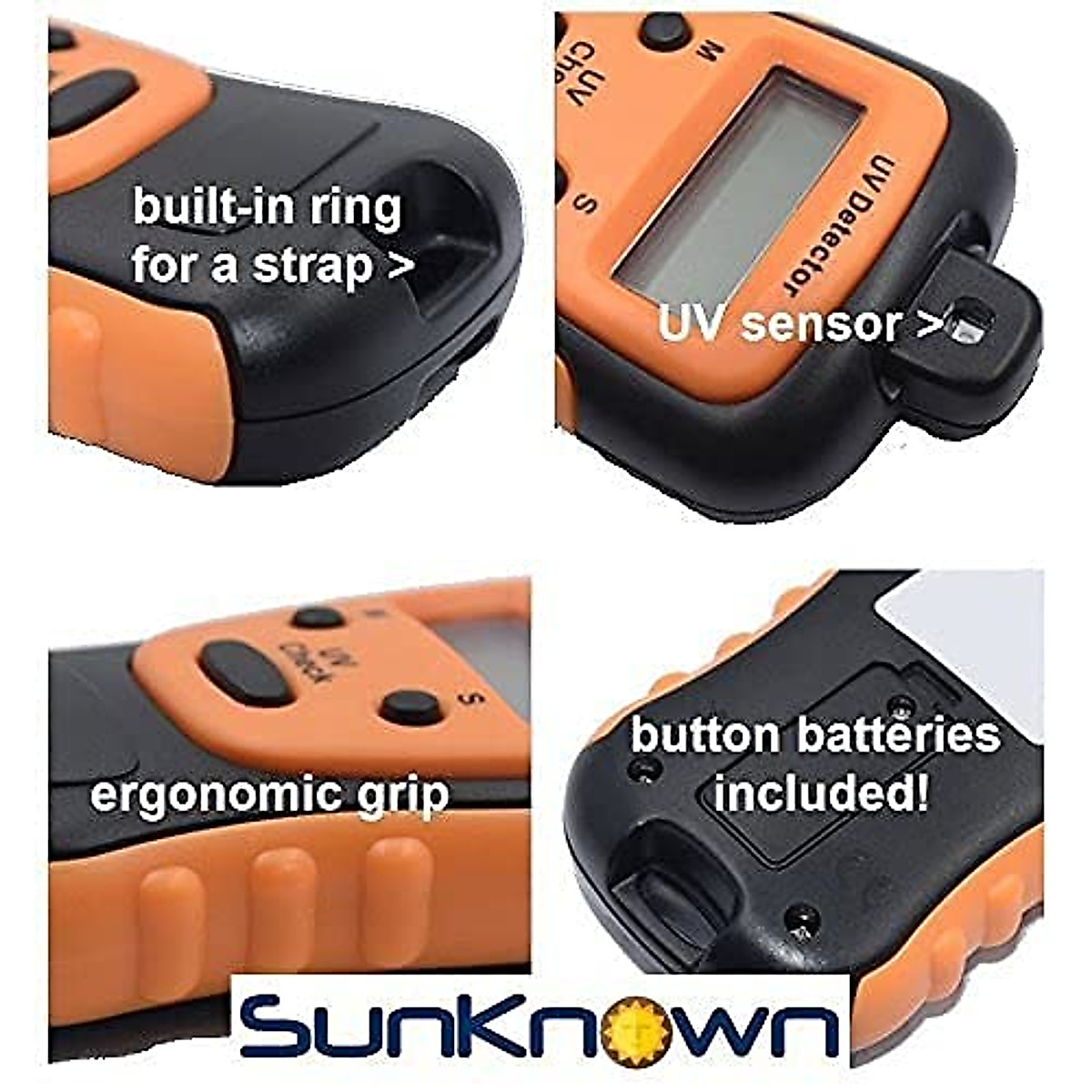 Sunlight Meter for Measuring Harmful Ultraviolet Solar Light Radiations - Portable UV Intensity Meter & UV Sun Light Strength Tester - Handheld Digital UV Index Sensor - by SunKnown