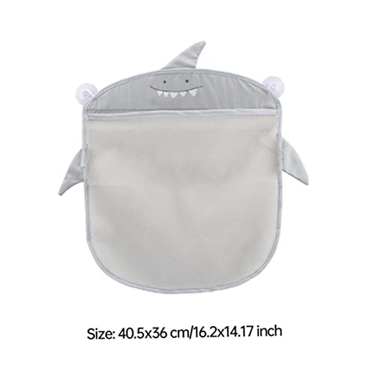 Naisicore Bath Toy Storage Net, Cute Shark Shaped Bathtub Toys Organizer with Suction Cups, Mesh Shower Caddy Storage Bags for Bathroom (Gray)
