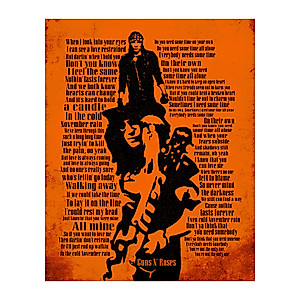 November Rain - Guns N' Roses Music Decor Wall Art, This Wall Decor Poster Print is Great For Music Room, Office Decor, Home Decor, Bedroom Decor, And Man Cave Room Decor Aesthetic, Unframed - 11x14