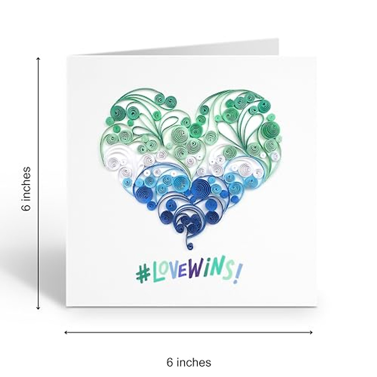 TUMYBee Gay Men MLM Pride Greeting Card, Love Wins Card for Pride Month, Gay Men LGBTQ Pride for Anniversary, Love, Valentine, Gay Card 3D Quilling Card with Envelop (MLM Love)