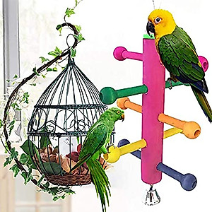 Parakeet Toys Parakeet Toys Parrot Toys 2pcs Stand Toys for Cage Color Climbing Parrot Toy Rotating Wooden Birds Chewing Random Tearing Ladder Parakeet Toys Parrot Toys Parrot Toys