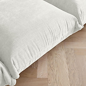 JACH Mid-Century Modern Comfy Sofa Couch with Thick Cushion, Chenille Single Accent Chair Deep Seat Couches, 50" Plush Sofas Furniture for Small Spaces Living Room Bedroom Office Apartment, White