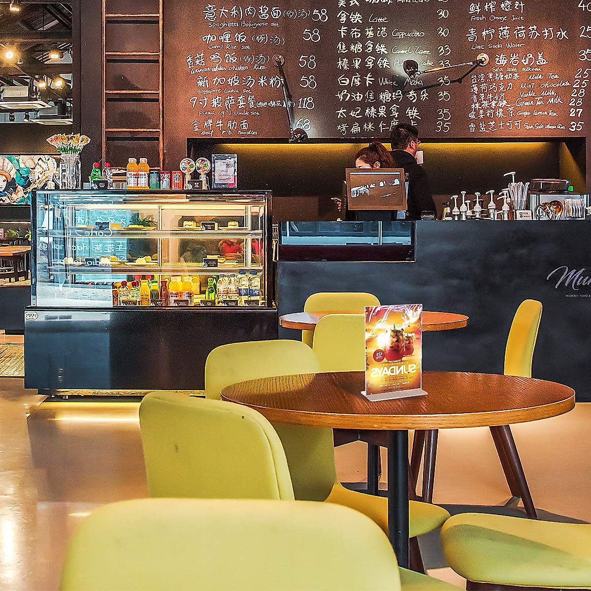 HIIMIEI 8.5x11 Acrylic Sign Holder Table Menu Display Stand, Clear Plastic 8.5x11 Double Sided Picture Frames for Desk Display(6 Pack)