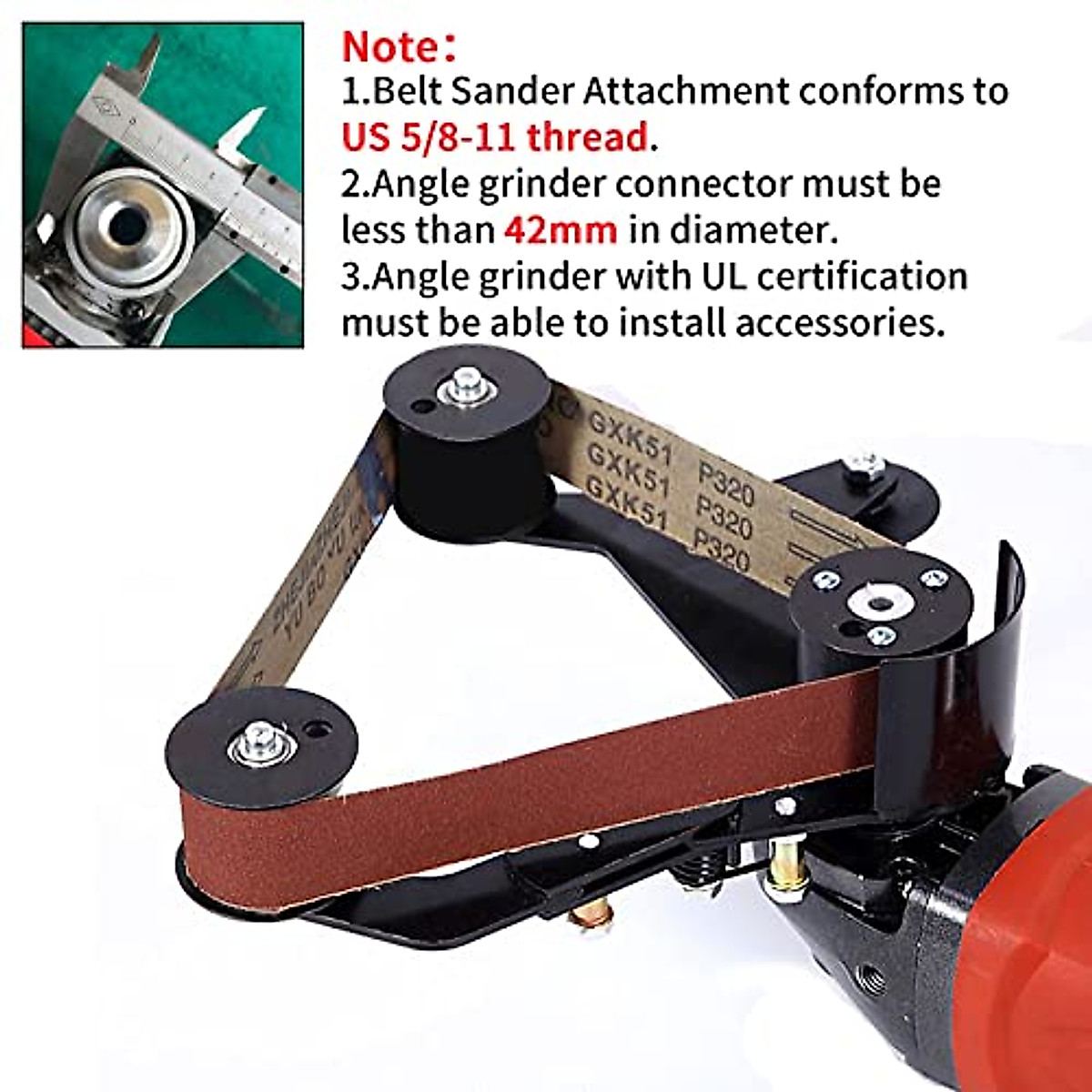 Belt Sander Attachment Grinder YSJWAER - Adapter Angle Grinder Sanding Attachment Polisher 5/8-11 Thread