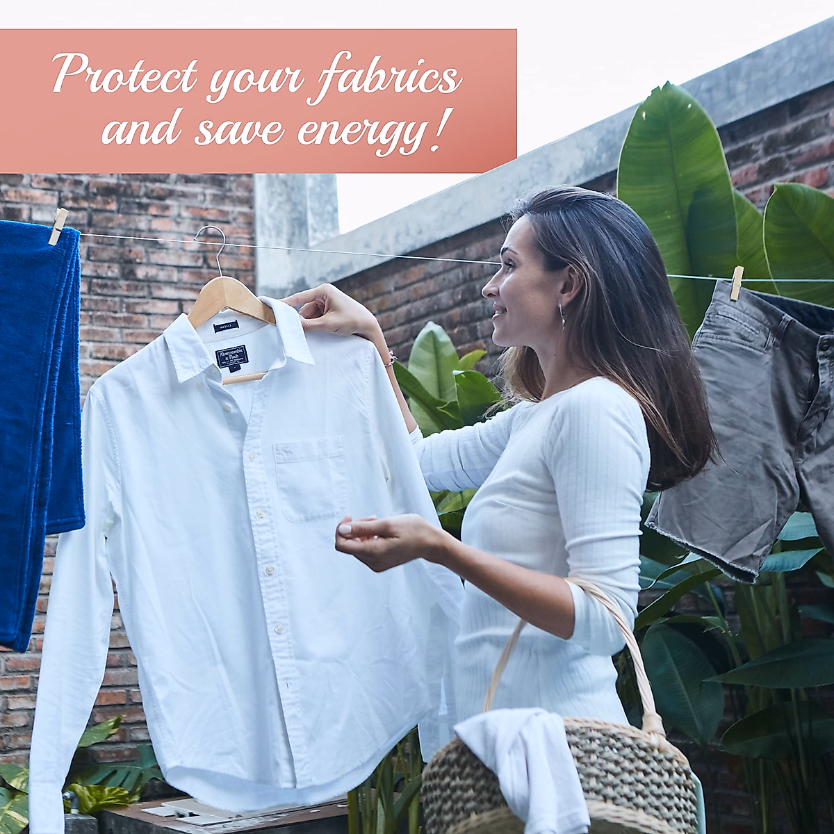 GorillaLine - Retractable Clothesline Indoor Outdoor Clothes Line | Heavy Duty Clothes Drying Laundry Line | Wall Mounted Drying Rack Clothing Line | Retracting Hanging | Lock to Prevent Sagging