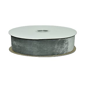 IHKFILAN Velvet Ribbon 1.5 Inch X 15 Yards Spool for Gift Wrapping,Decoration,Soft Ribbon Wired Ribbon (Grey)