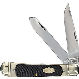 Old Timer 95OTB Genuine Bone Large Gunstock Trapper 7.3in S.S. Traditional Folding Knife with 3.1in Clip Point and Bone Handle for Outdoor, Hunting, Camping and EDC
