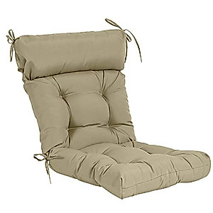 QILLOWAY Indoor/Outdoor High Back Chair Cushion,Spring/Summer Seasonal Replacement Cushions.(Beige)