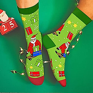 Funny Christmas Socks for Men Women Teens Boys - Jolly Af Secret Santa Gifts Christmas Novelty Fun Crew Funky Cute Crazy Silly Socks Funny Xmas Stocking Stuffers